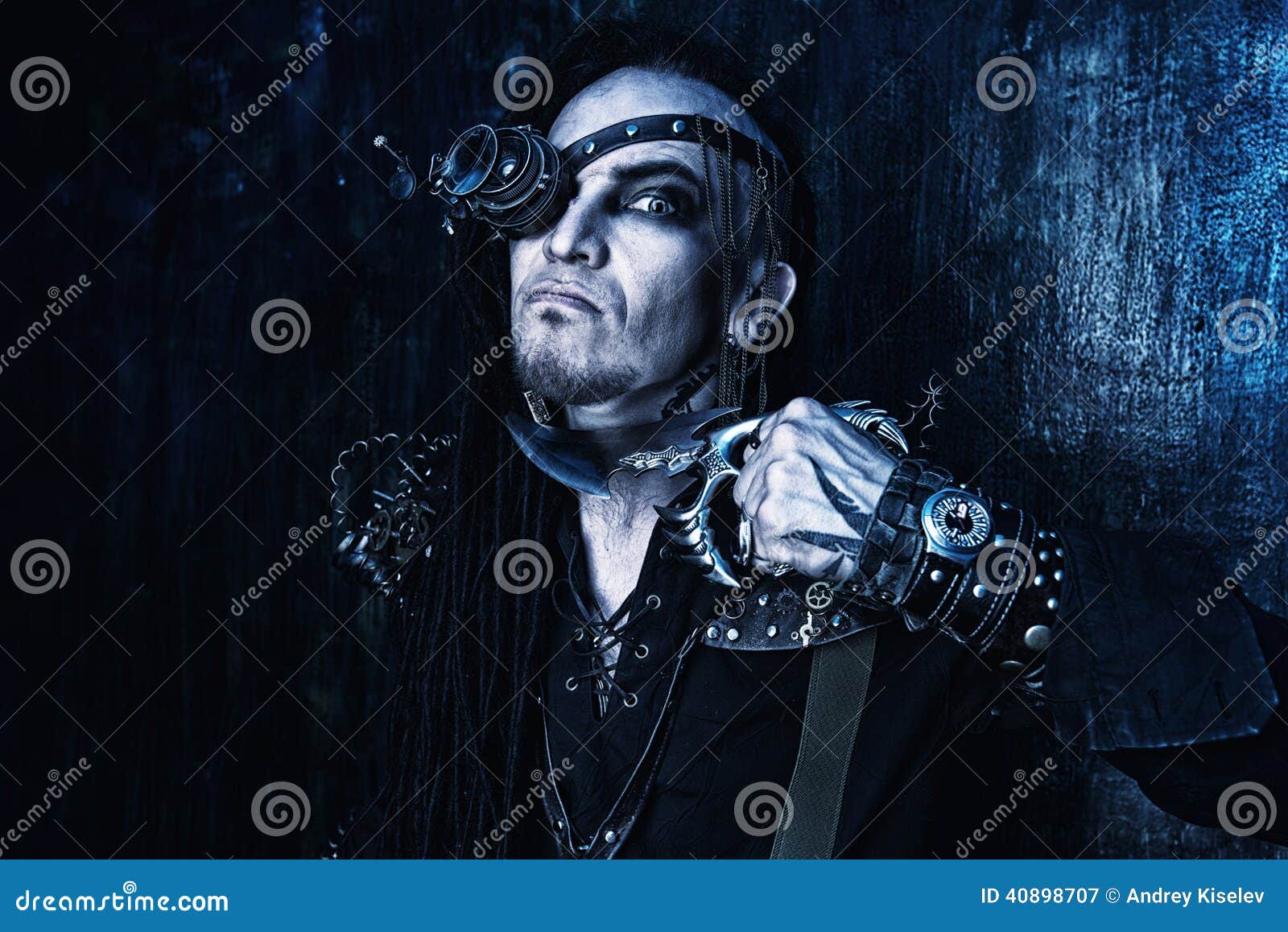 Evil man stock image. Image of history, cyborg, knife - 40898707