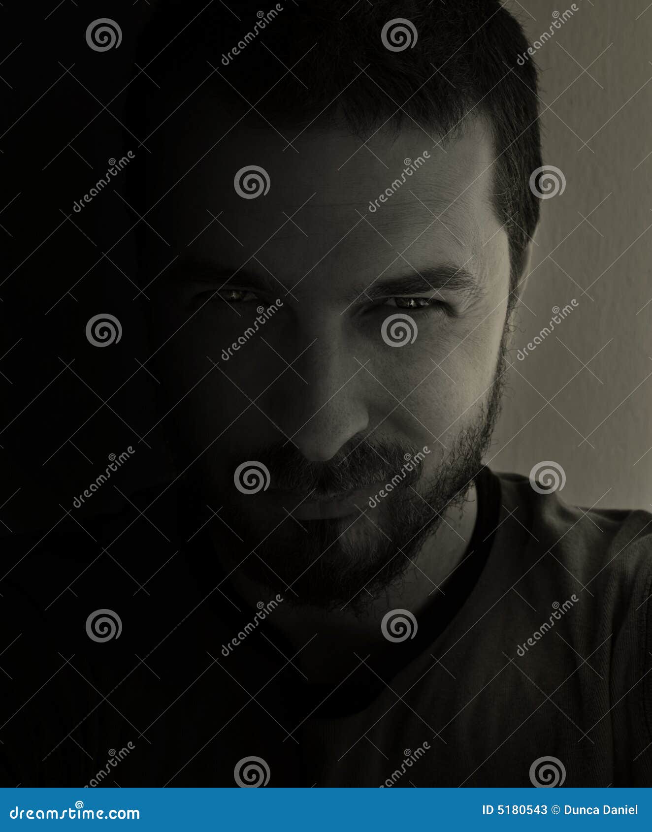 Evil Man with Scary Eyes in the Shadow Stock Image - Image of ...