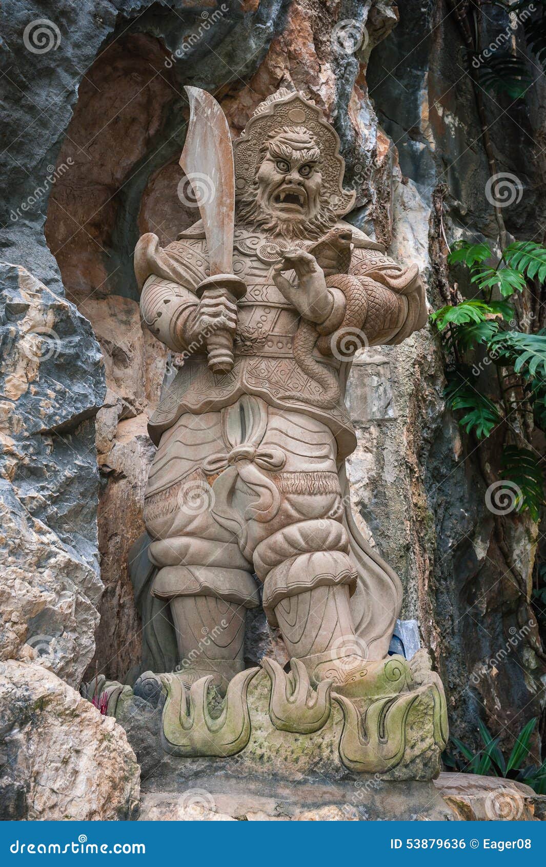 Evil Man Sculpture am Phu Cave Danang Stock Photo - Image of marble ...