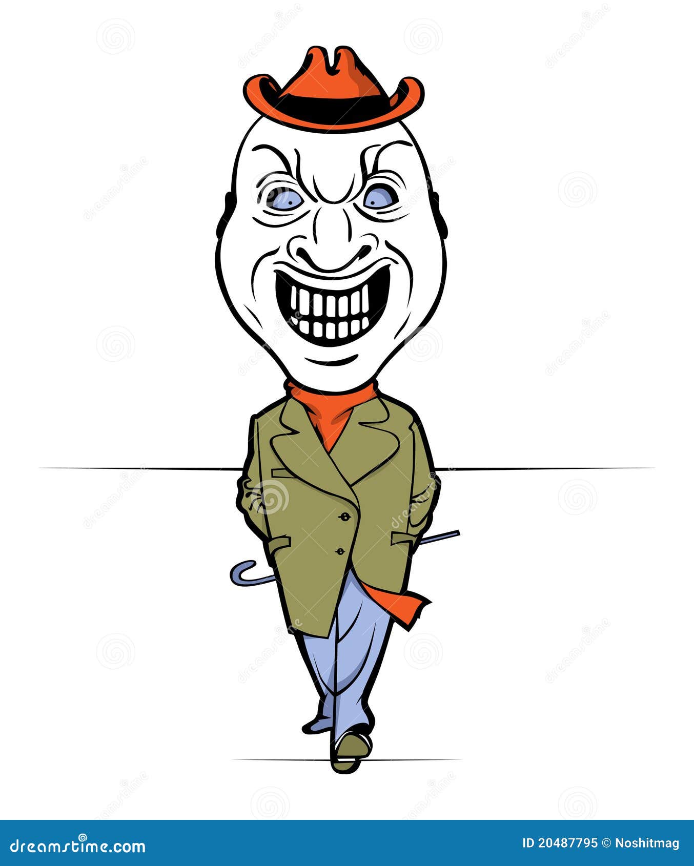 Evil man smile stock vector. Illustration of emotion - 20487795