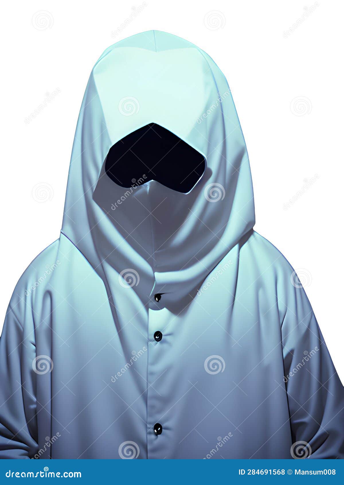 Evil Man Wearing Mask and Hood on White Background , Ai Generated Stock ...