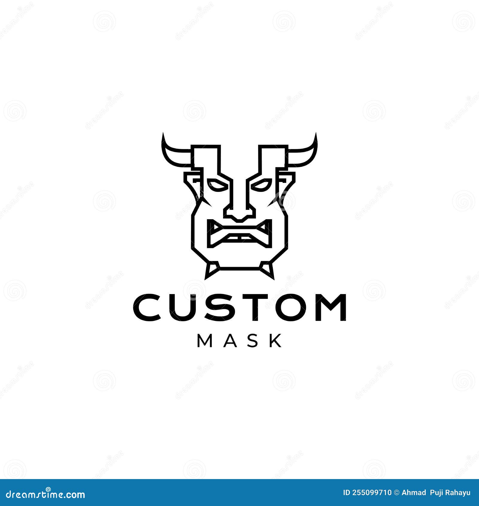 Evil Mask Custom Logo Design Vector Stock Vector - Illustration of ...