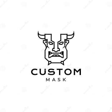 Evil Mask Custom Logo Design Vector Stock Vector - Illustration of ...