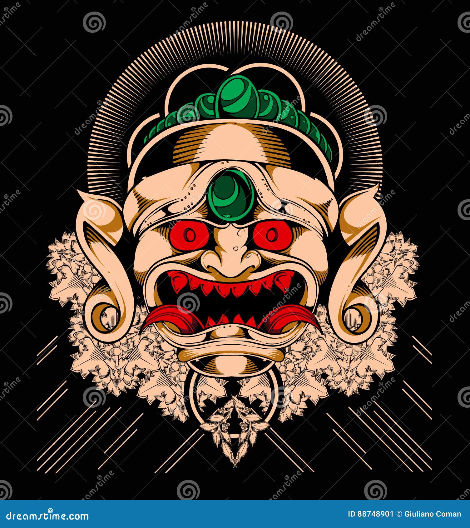 Evil Mask Vector Illustration | CartoonDealer.com #44772392