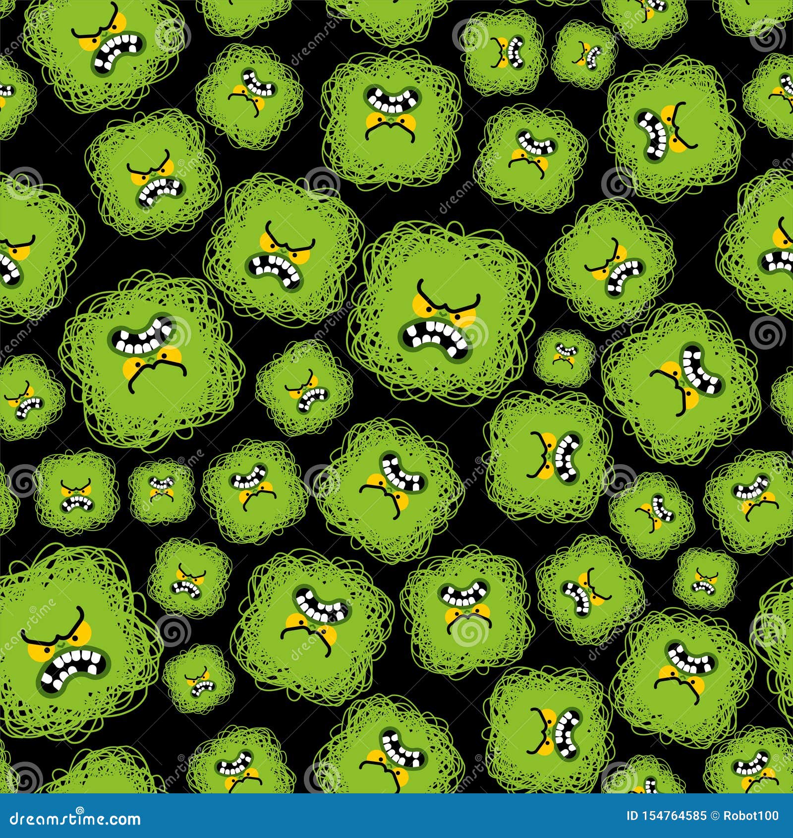 Evil Microbe Pattern Seamless. Evil Virus Background Stock Vector ...