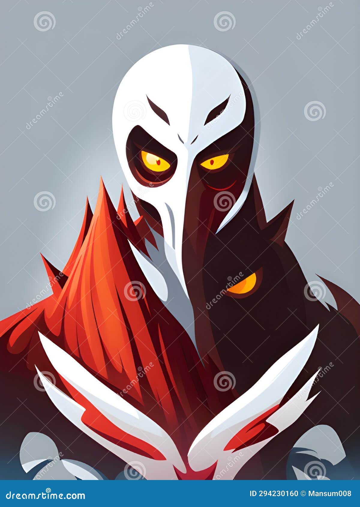 Evil Monster Cartoon on White Background Stock Illustration ...