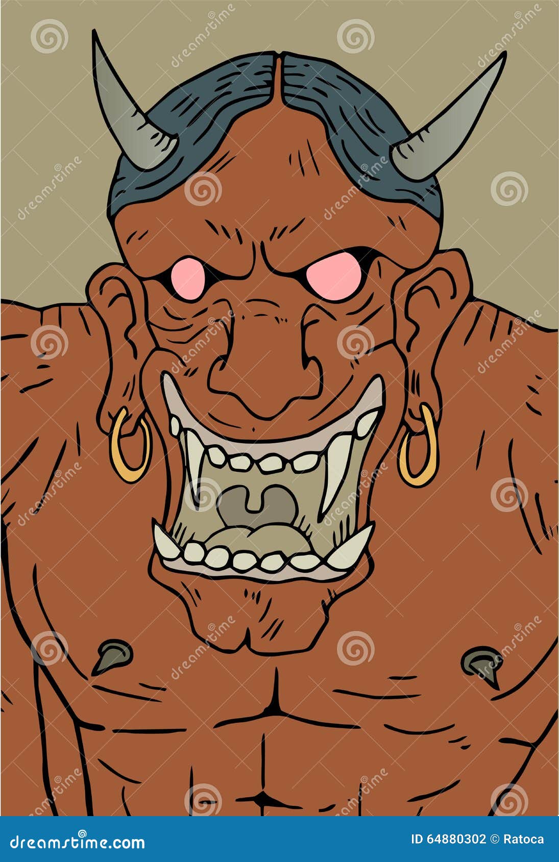 Evil monster stock vector. Illustration of hell, anger - 64880302