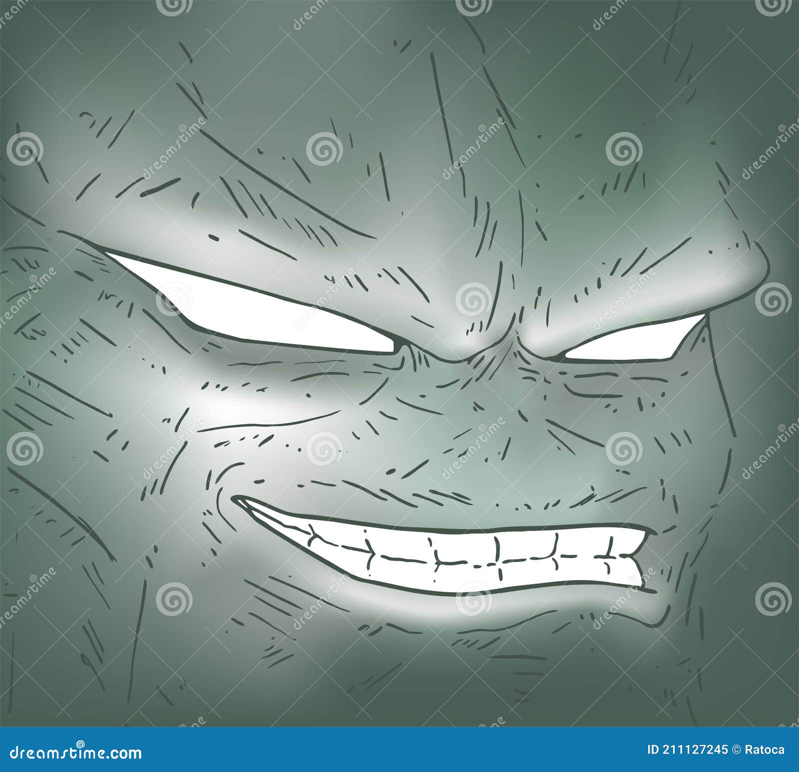 Evil monster face stock vector. Illustration of demon - 211127245