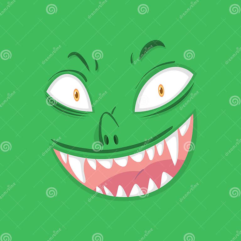 An evil monster face stock vector. Illustration of fear - 133739038