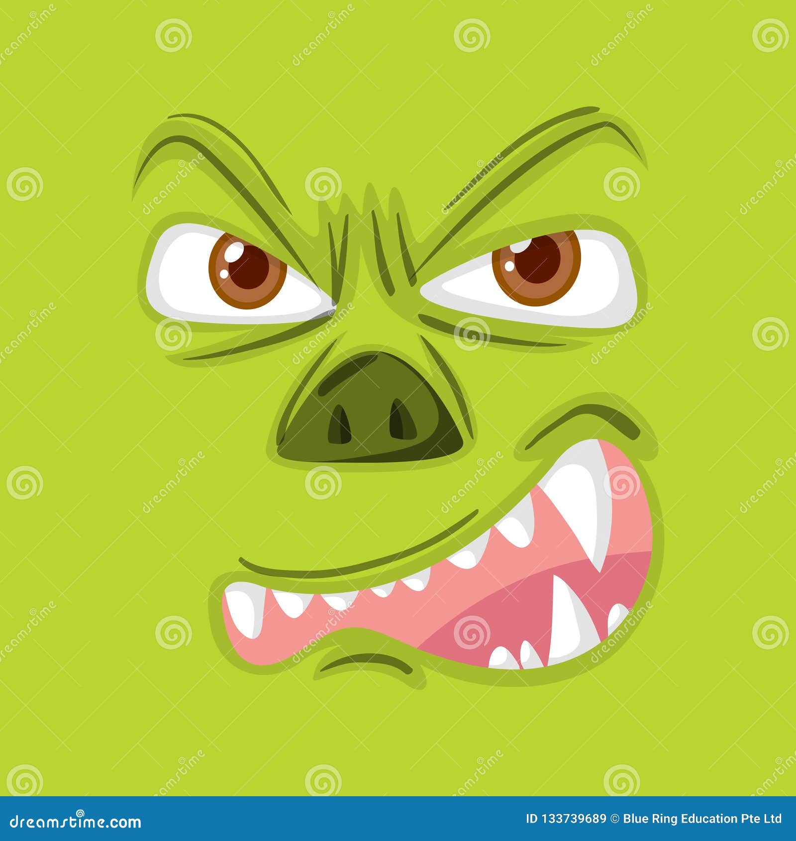 An evil monster face stock vector. Illustration of symbol - 133739689