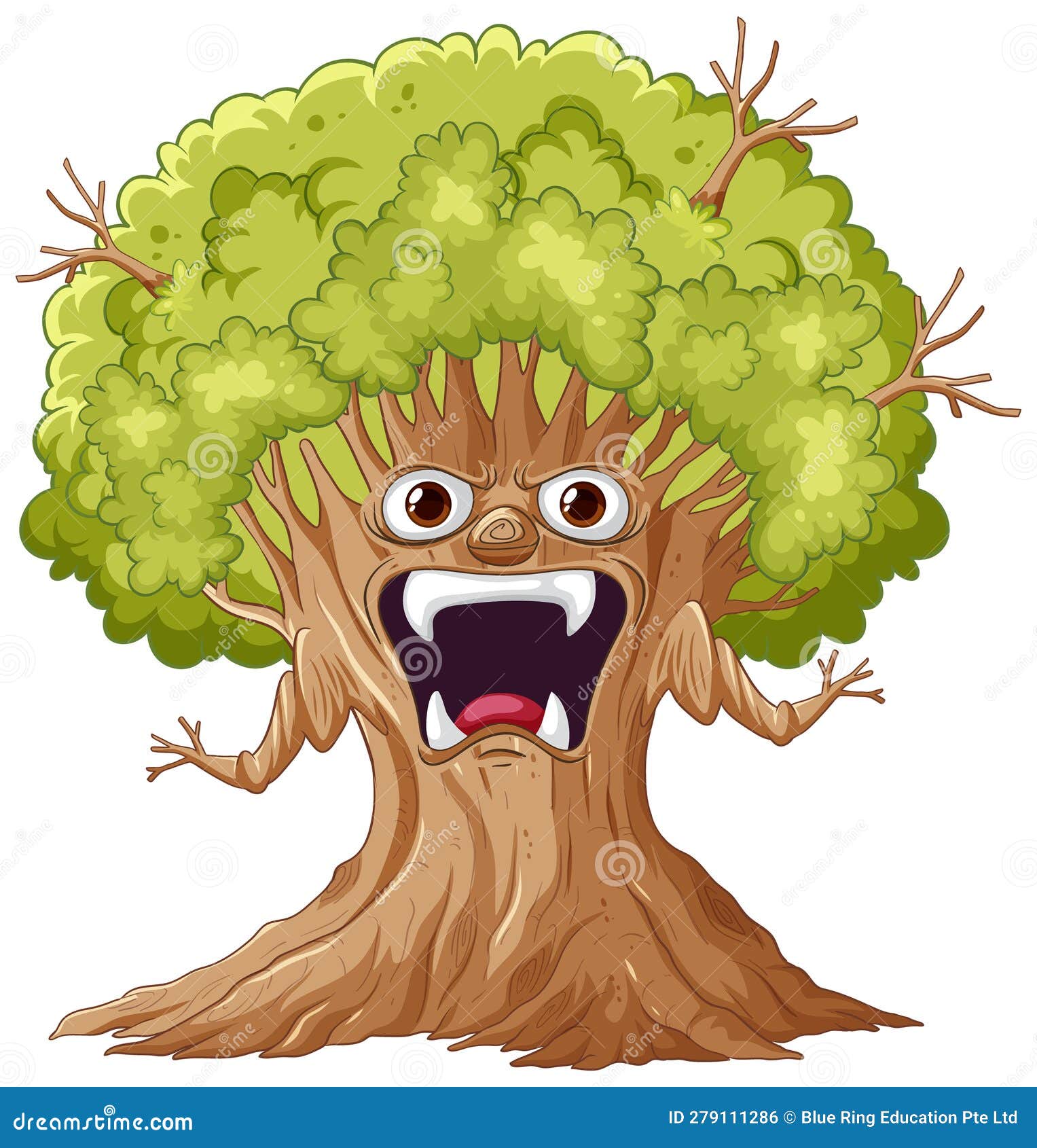 An Evil Monster Tree Cartoon Stock Vector - Illustration of artistic ...
