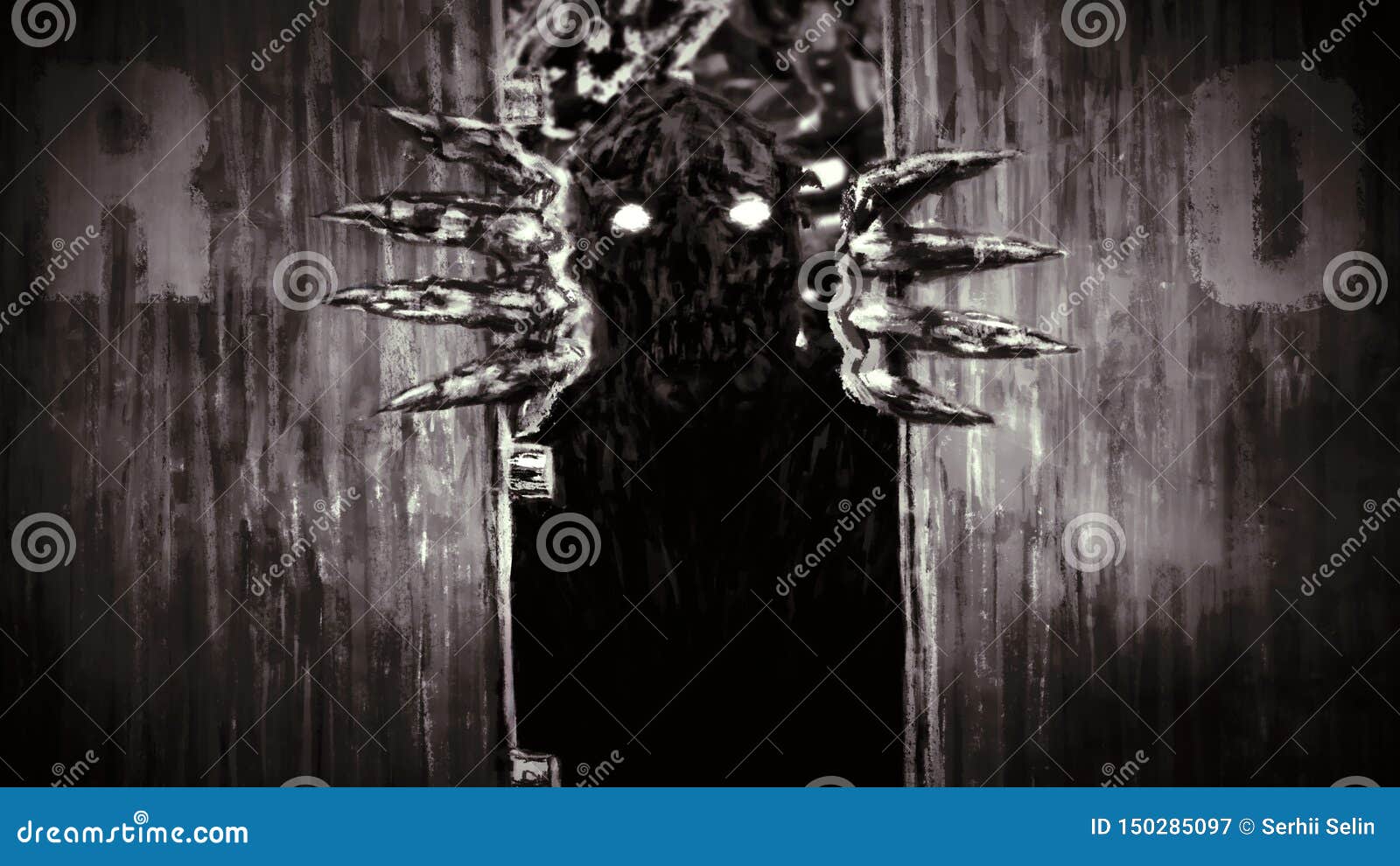 Evil Mutants in the Spacecraft are in the Corridor Stock Illustration ...