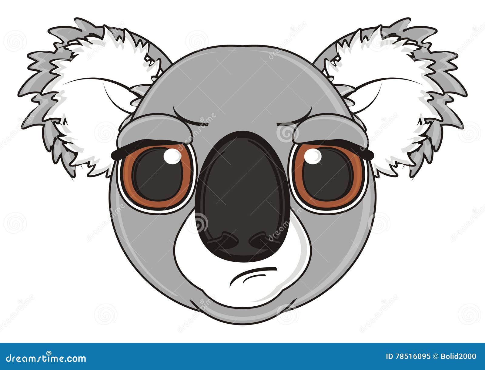 Evil Koala. Vector Illustration Of A Bear Angry Emoji. Adorable ...