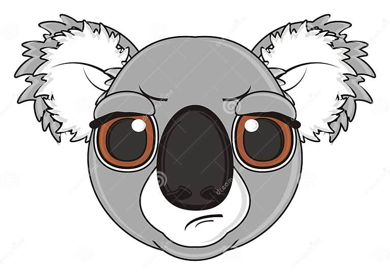 Evil muzzle of koala stock illustration. Illustration of animal - 78516095