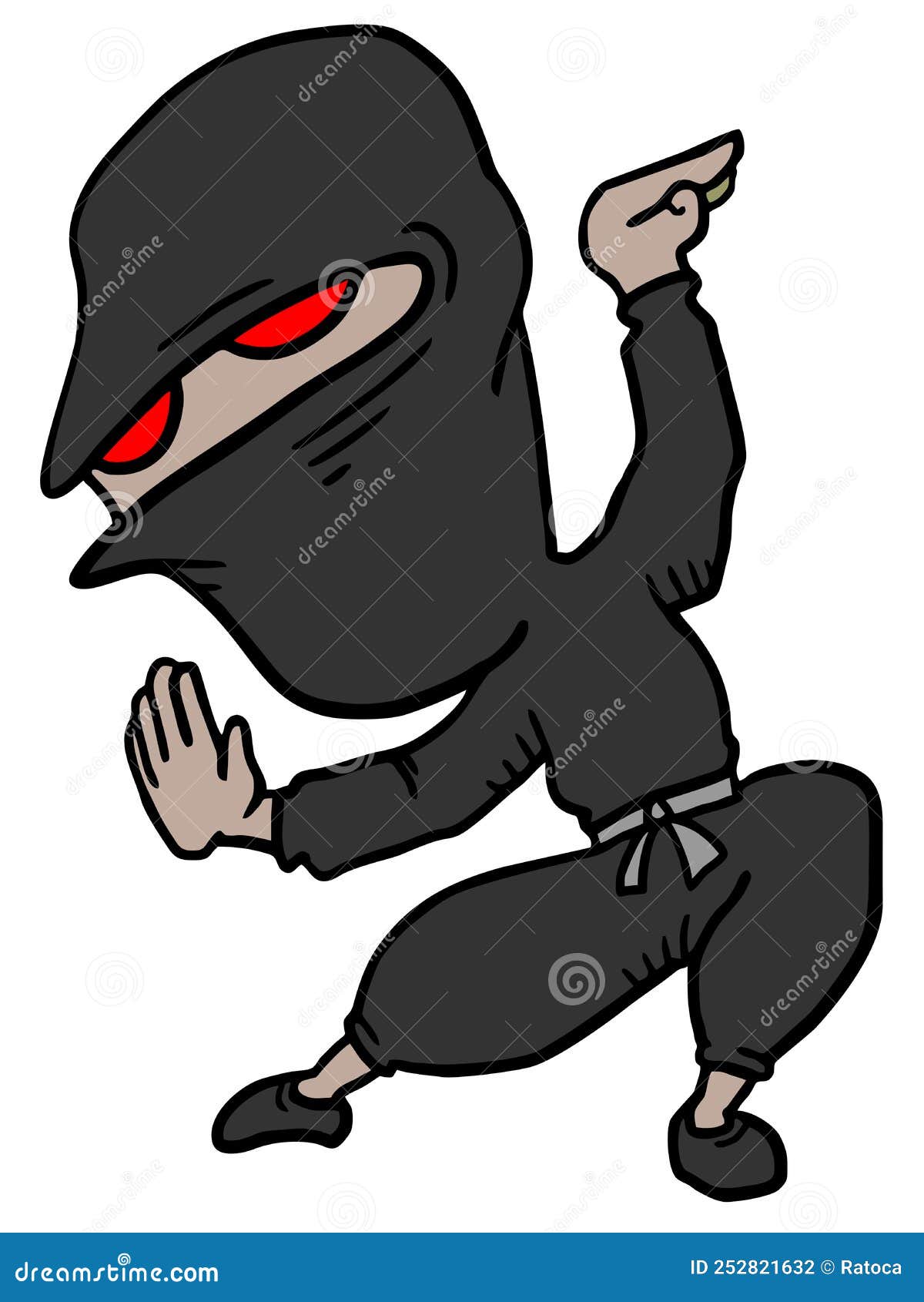 Evil ninja stock vector. Illustration of cartoon, vector - 252821632