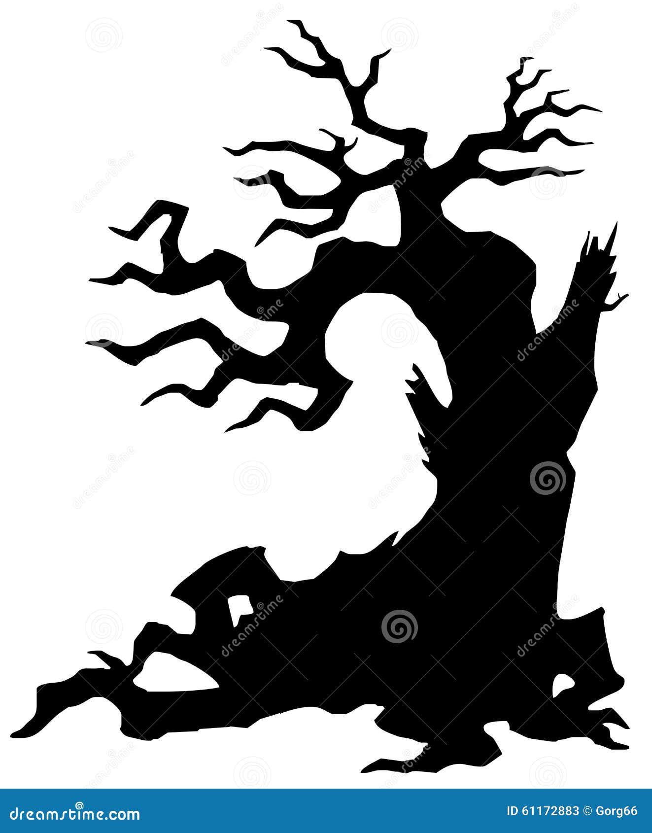 Evil old tree stock vector. Illustration of branch, creature - 61172883