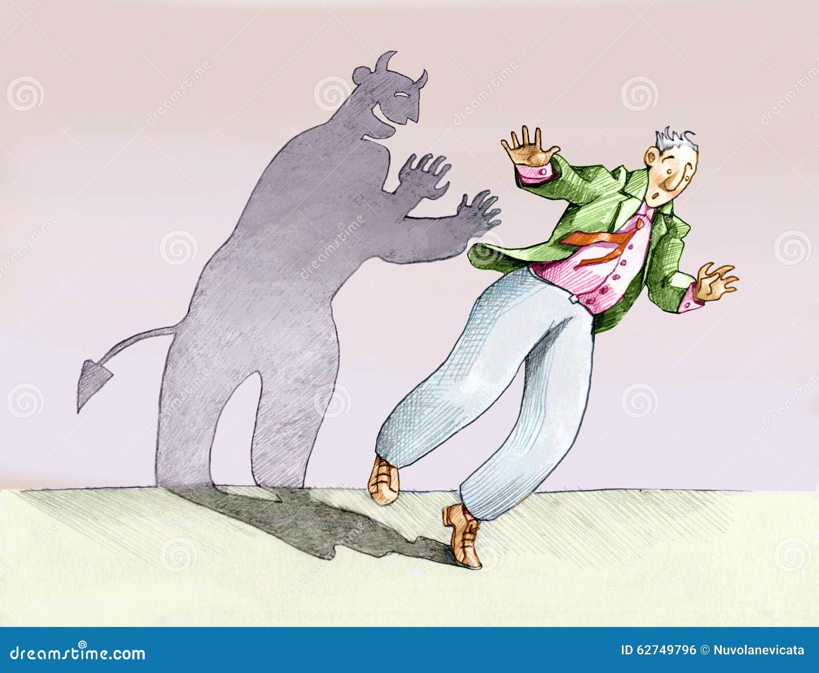 Evil in our shadow stock illustration. Illustration of responsibility ...