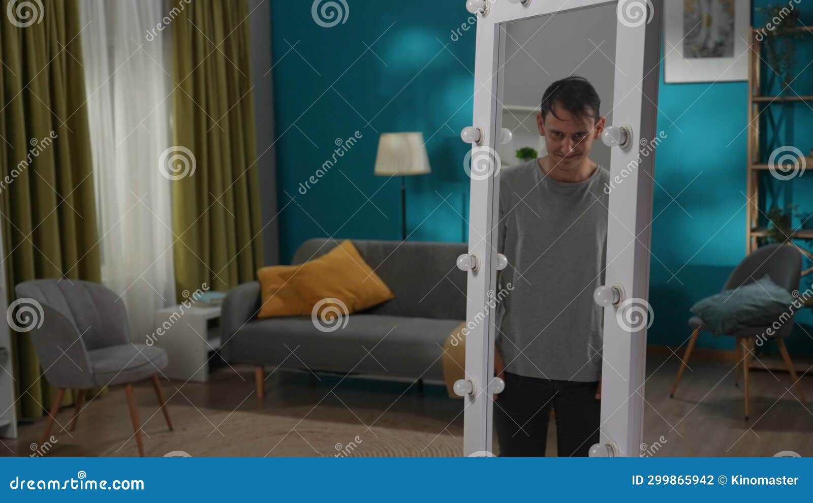 Evil Personality in the Reflection of the Mirror. Split Personality ...