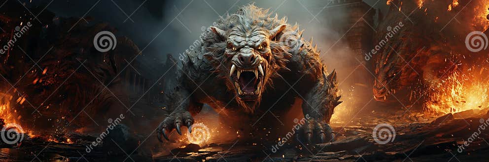 Evil Pig Roaring Illustration Generative Ai Stock Illustration ...