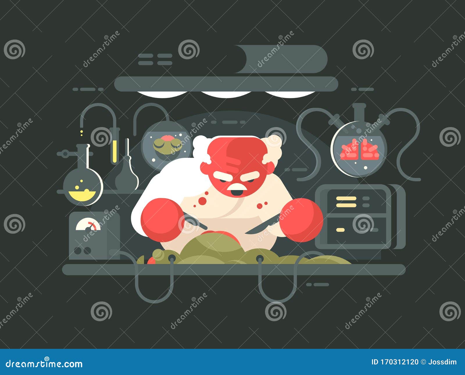 Evil professor experiment stock illustration. Illustration of concept ...