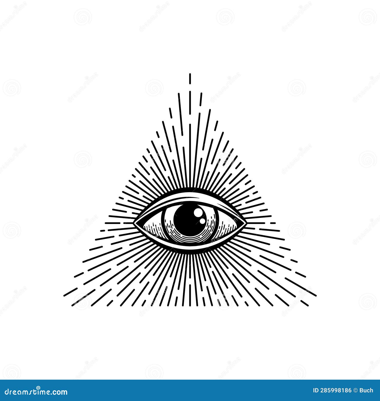 Evil Protection Magic Eye Mason Pyramid Triangle Stock Vector ...