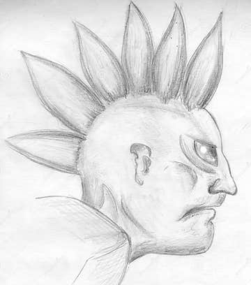 Evil punk - sketch stock illustration. Illustration of evil - 9182192