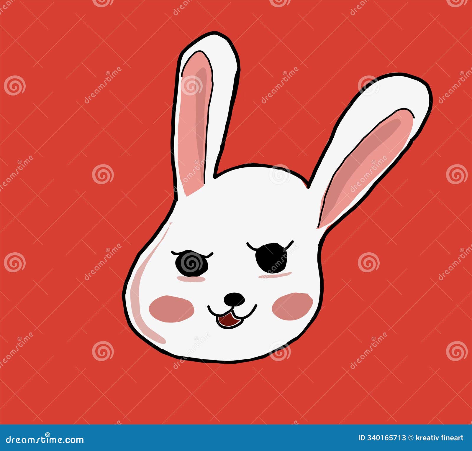 Evil Rabbit Head Logo Cartoon Vector | CartoonDealer.com #104005395