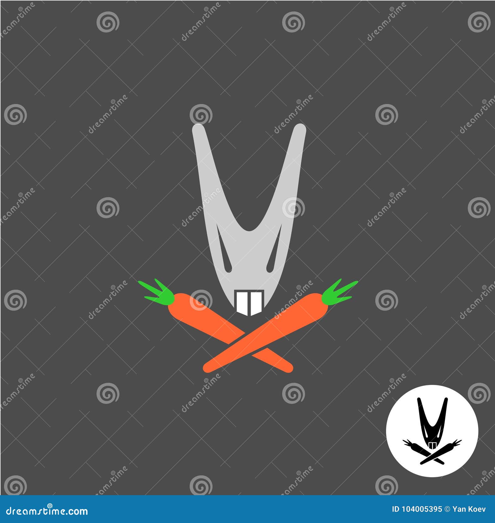 Evil rabbit head logo stock vector. Illustration of humor - 104005395