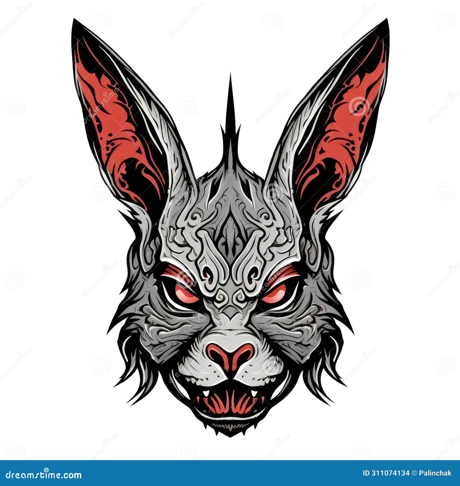 Evil Rabbit. Portrait of a Rabbit Devil Stock Illustration ...