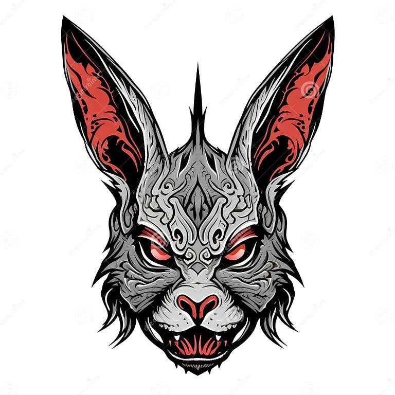 Evil Rabbit. Portrait of a Rabbit Devil Stock Illustration ...