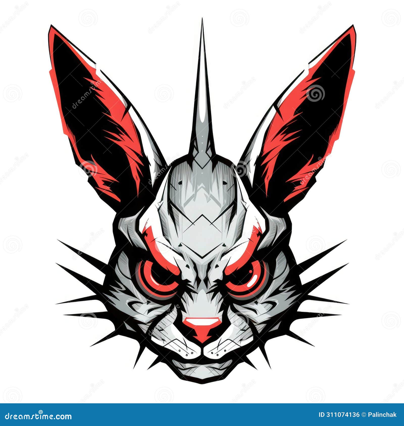 Evil Rabbit. Portrait of a Rabbit Devil Stock Illustration ...