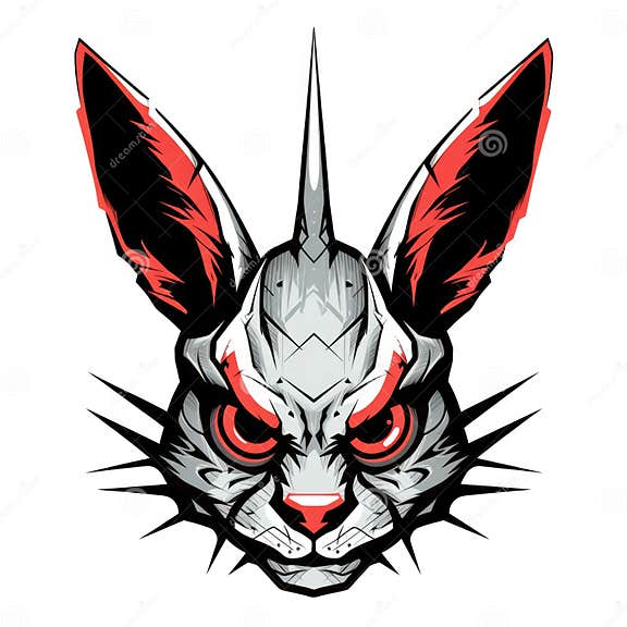Evil Rabbit. Portrait of a Rabbit Devil Stock Illustration ...