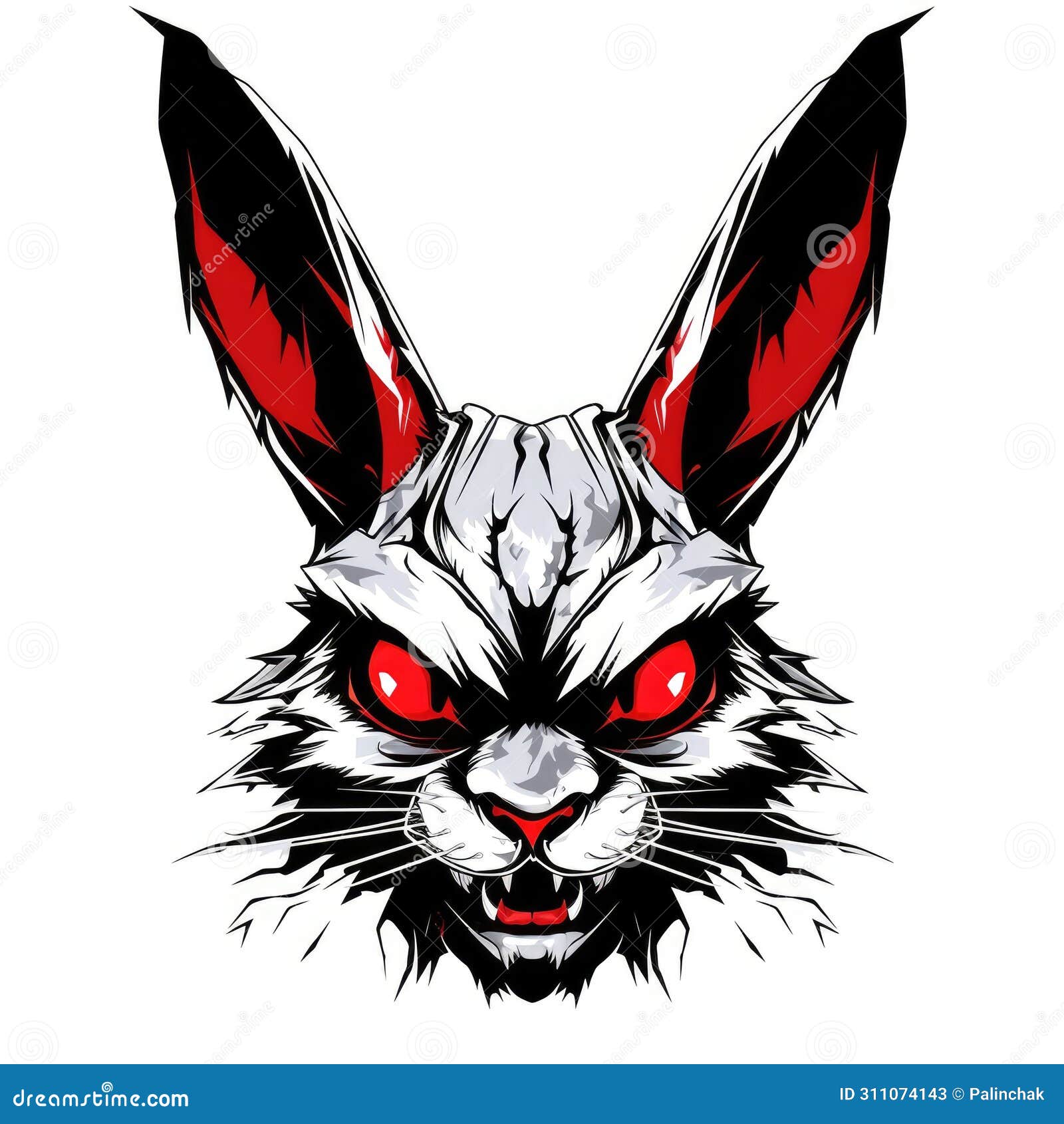 Evil Rabbit Head Logo Cartoon Vector | CartoonDealer.com #104005395