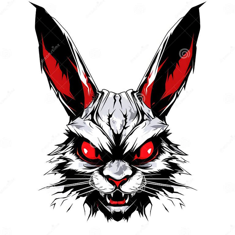 Evil Rabbit. Portrait of a Rabbit Devil Stock Illustration ...