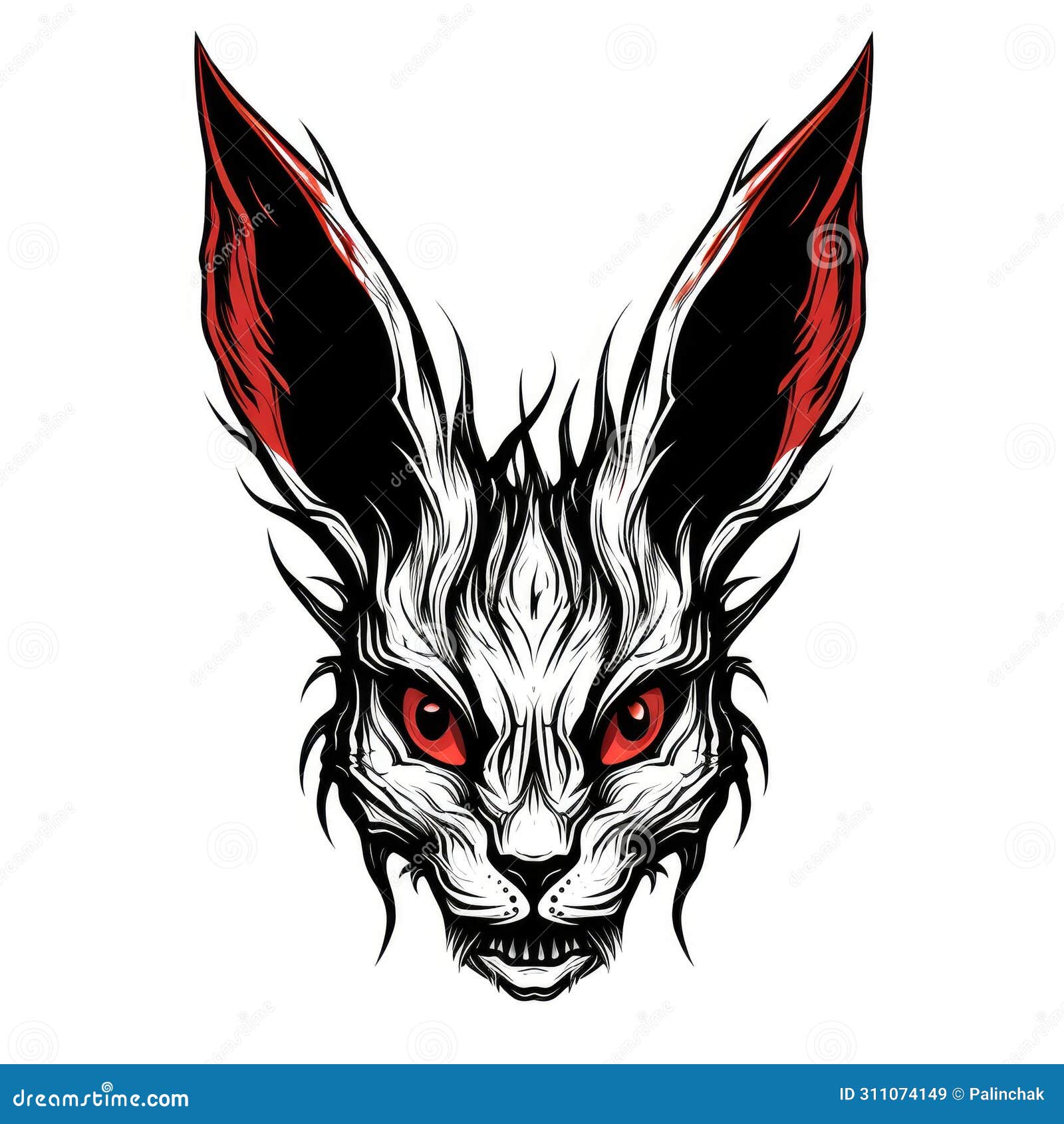 Evil Rabbit. Portrait of a Rabbit Devil Stock Illustration ...