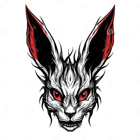 Evil Rabbit. Portrait of a Rabbit Devil Stock Illustration ...