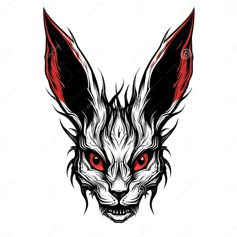 Evil Rabbit. Portrait of a Rabbit Devil Stock Illustration ...