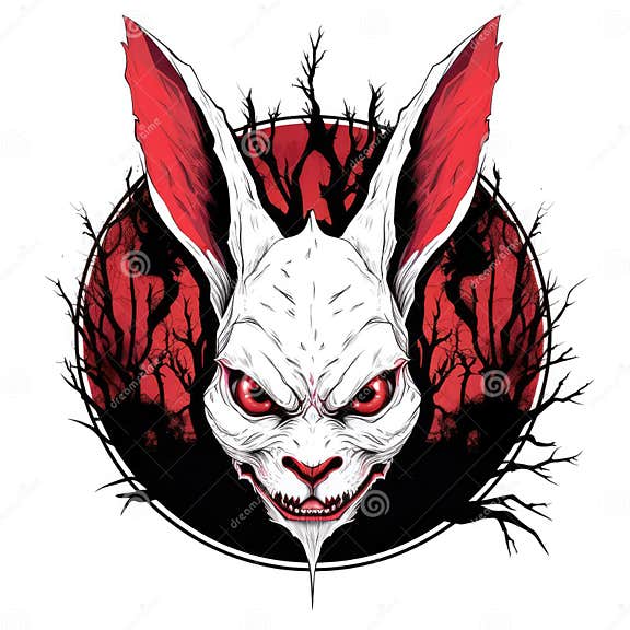 Evil Rabbit. Portrait of a Rabbit Devil Stock Illustration ...