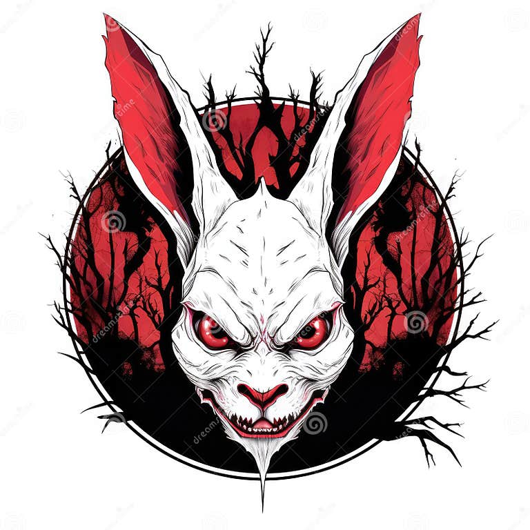 Evil Rabbit. Portrait of a Rabbit Devil Stock Illustration ...