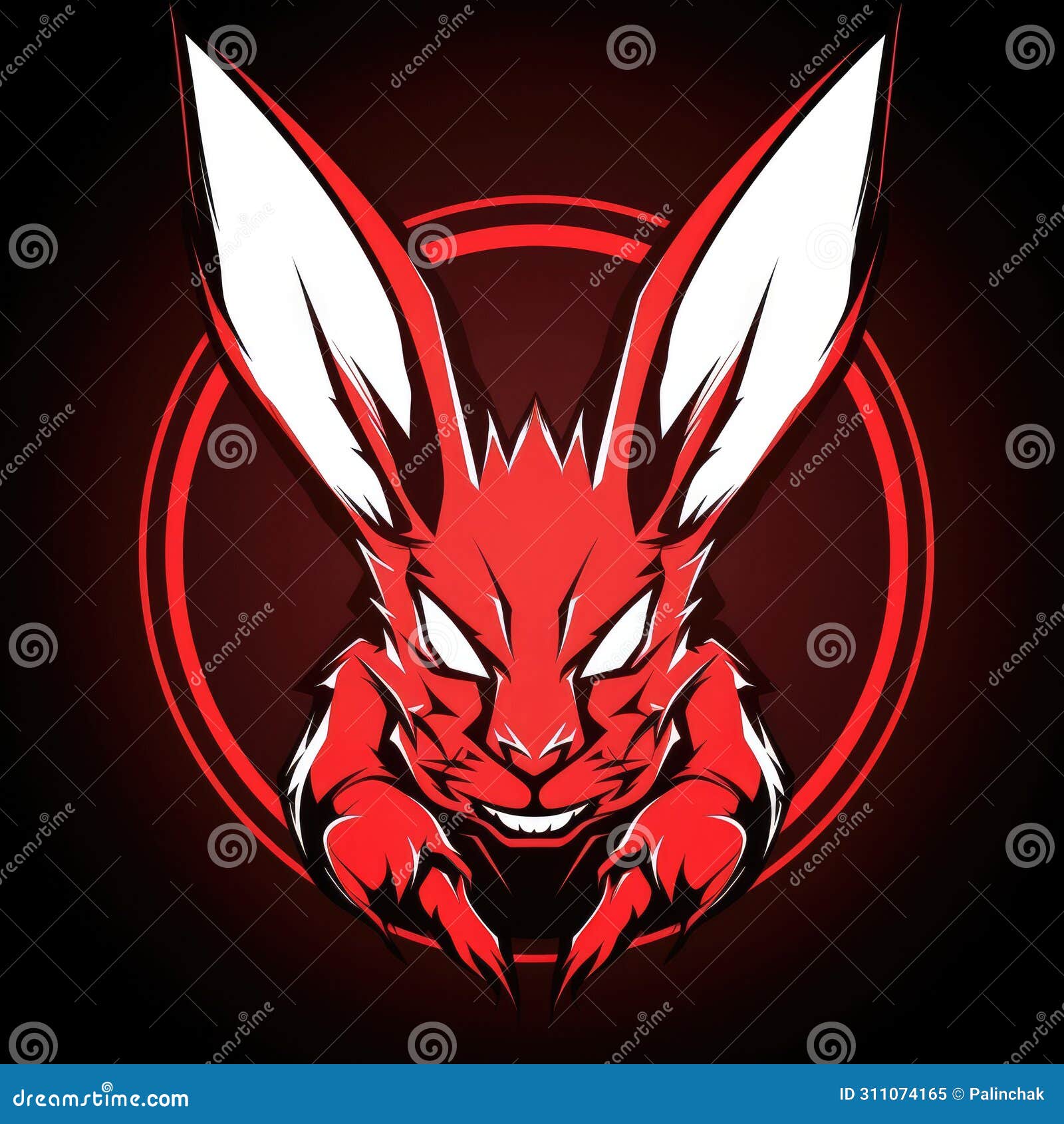 Evil Rabbit. Portrait of a Rabbit Devil Stock Illustration ...