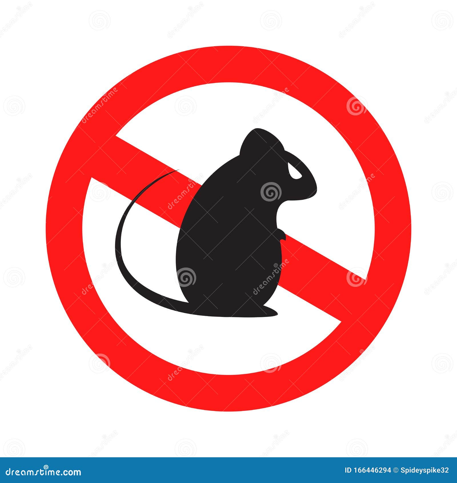 Evil Rat Silhouette with Forbidden Sign. Isolated Vector Illustration ...