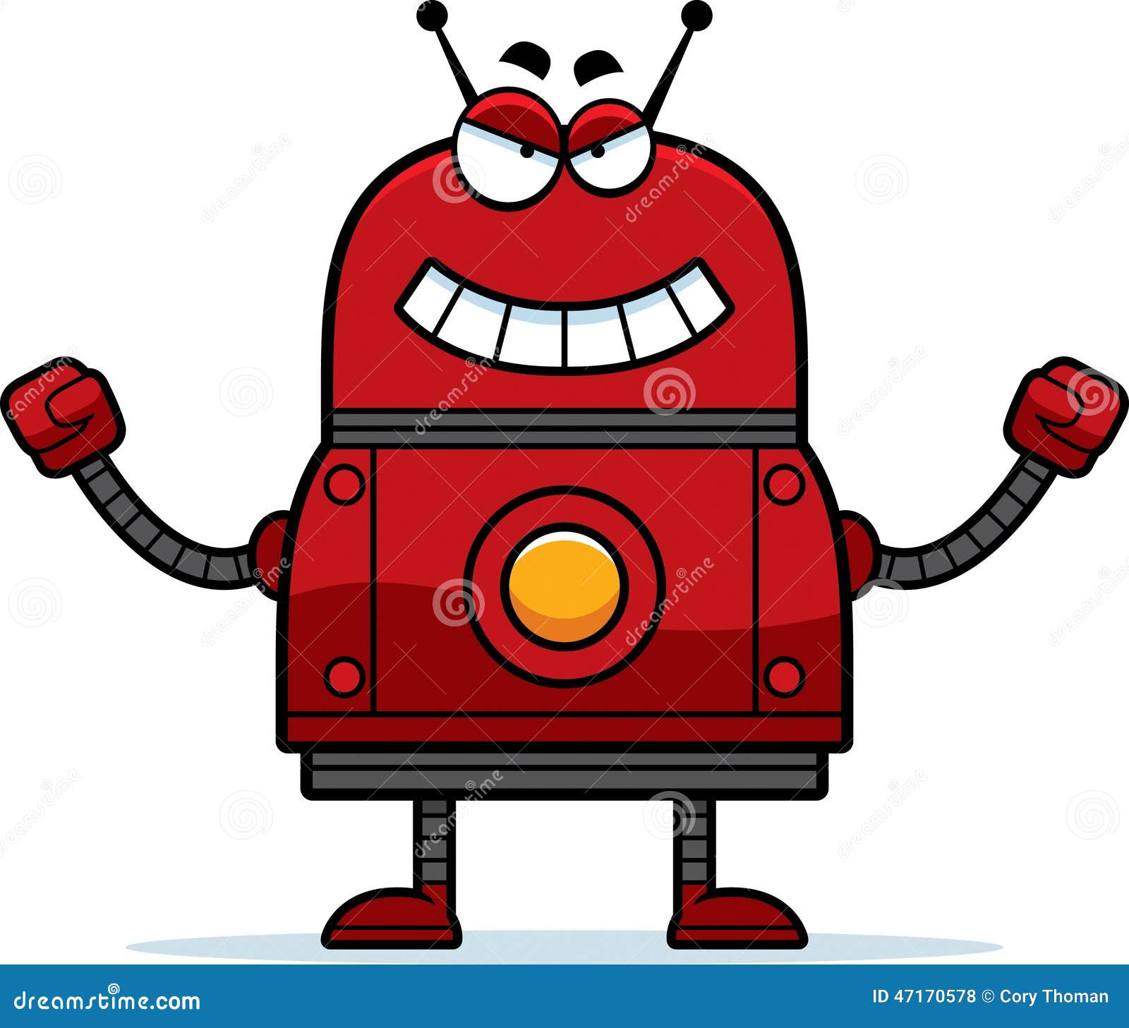 Evil Red Robot stock vector. Illustration of sinister - 47170578