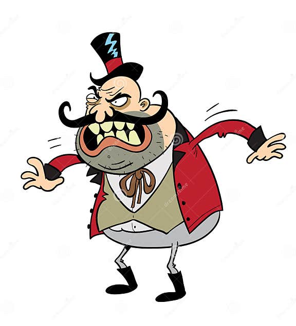 Evil Ring Master with Moustache and Top Hat Stock Vector - Illustration ...