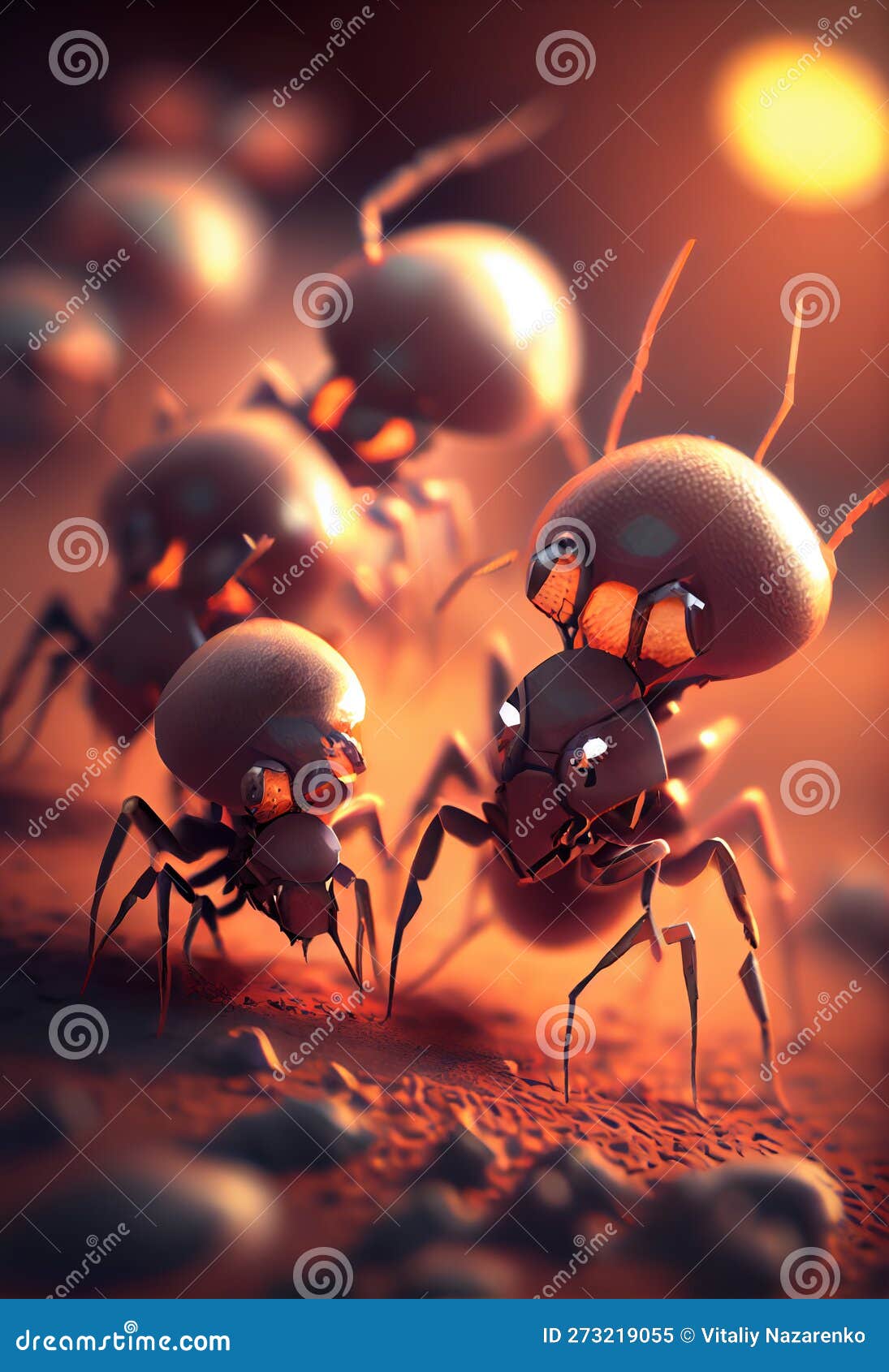 Evil Robot Ants in the Grass. AI Generated Stock Illustration ...