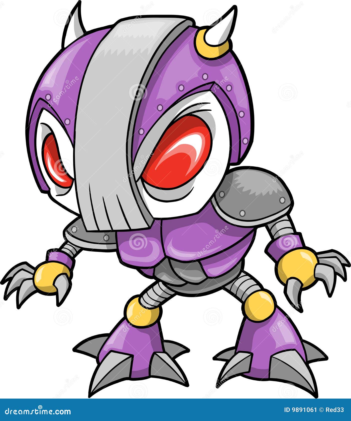 Evil Robot Vector stock vector. Illustration of cyborg - 9891061