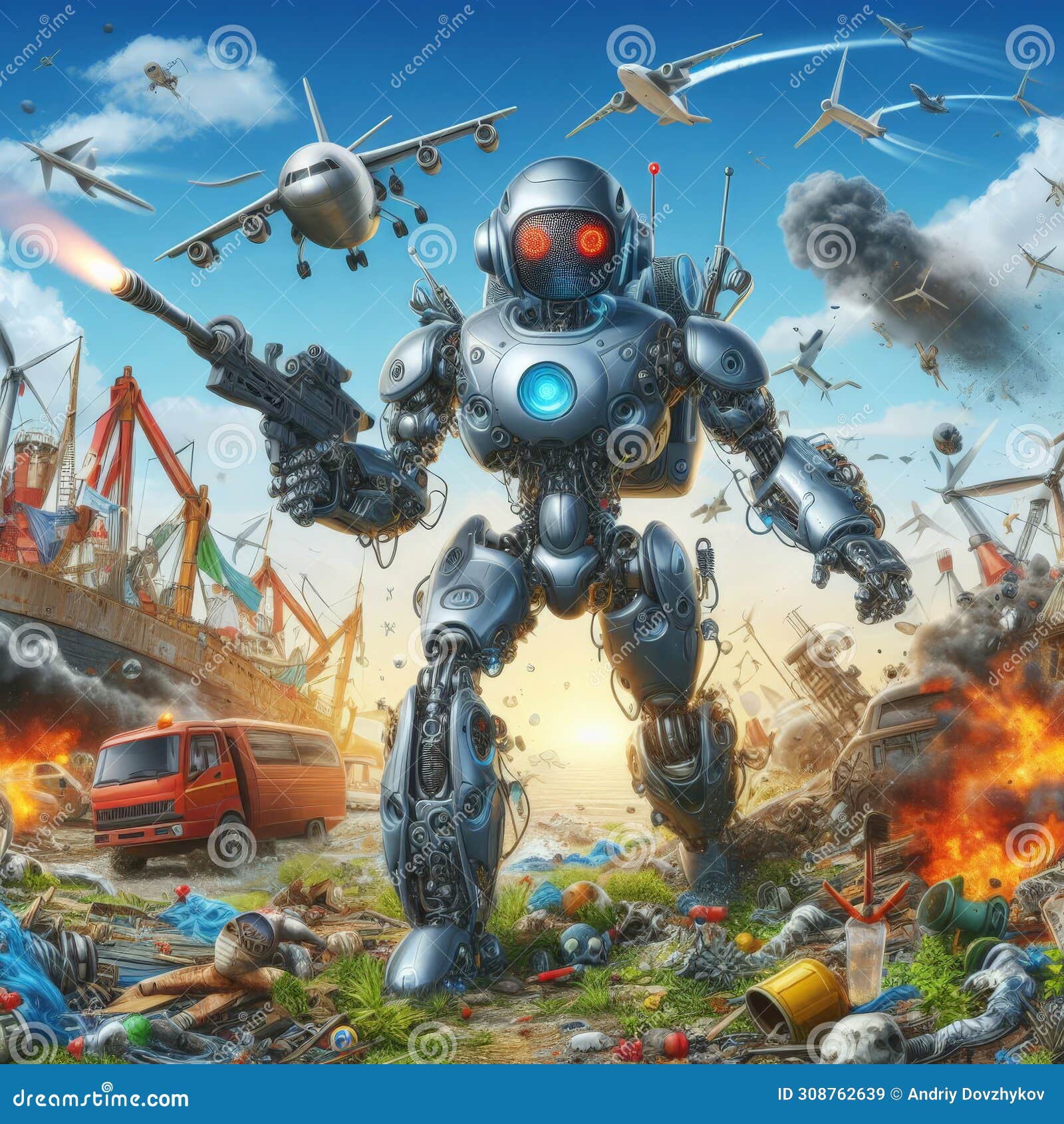 Evil Robots are Not Happy with the Pollution of the Planet and Clean ...