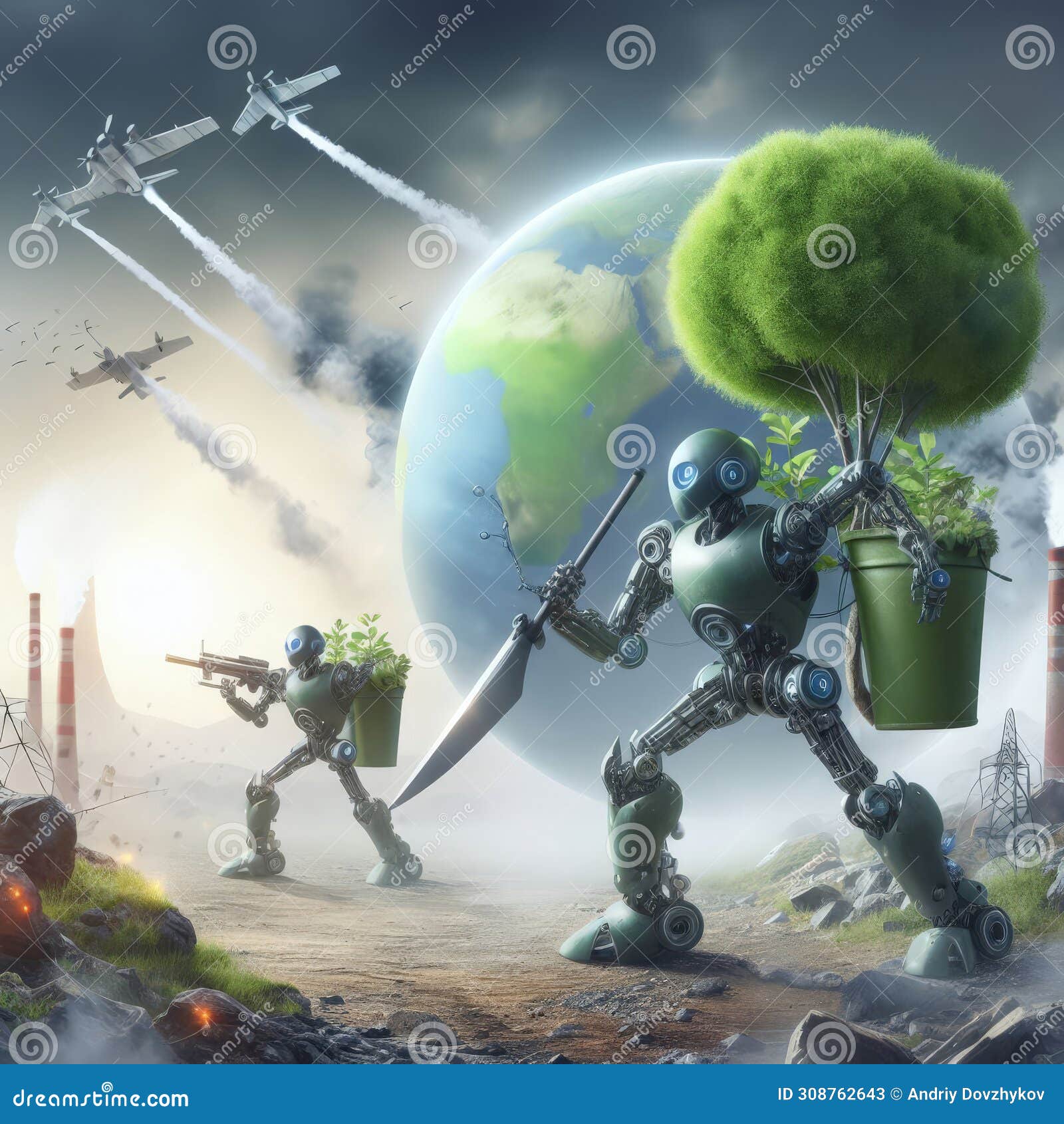 Evil Robots are Not Happy with the Pollution of the Planet and Clean ...