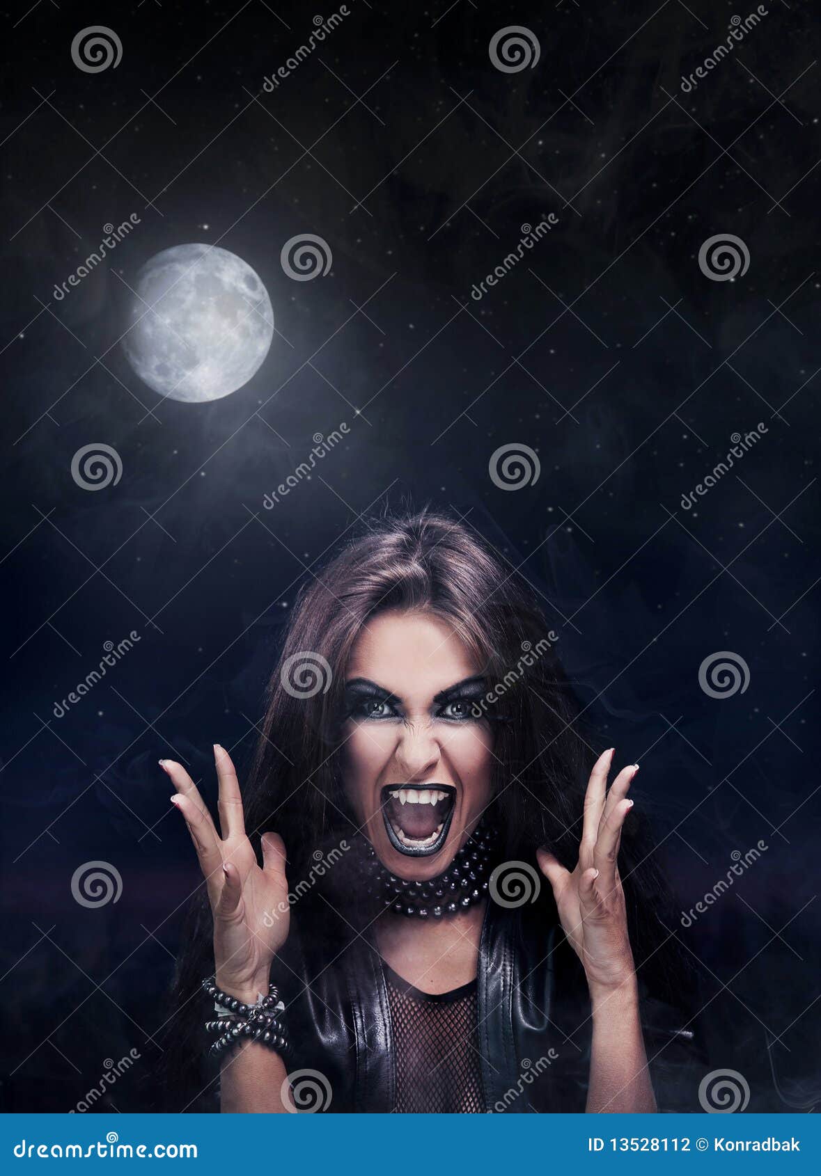 Evil rock-star woman stock photo. Image of hand, fear - 13528112