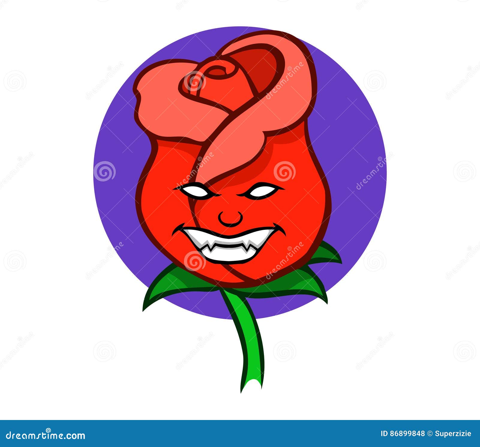 Evil rose stock vector. Illustration of leaf, evil, floral - 86899848