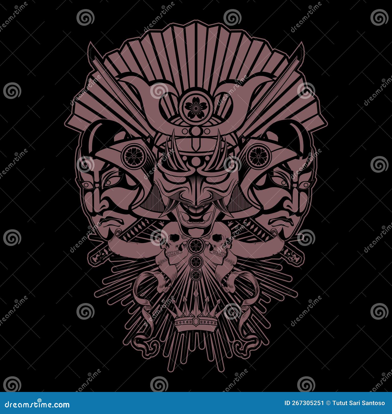 Evil Samurai Alien Robot Illustration | CartoonDealer.com #249620143